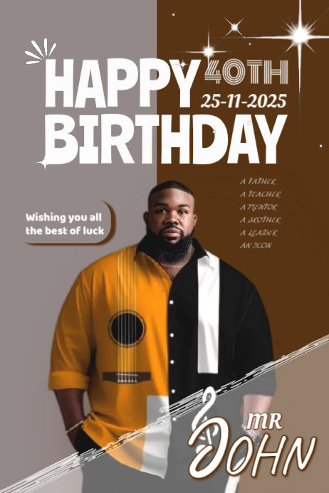 Joyful Modern Birthday Flyer Poster Template | PosterMyWall