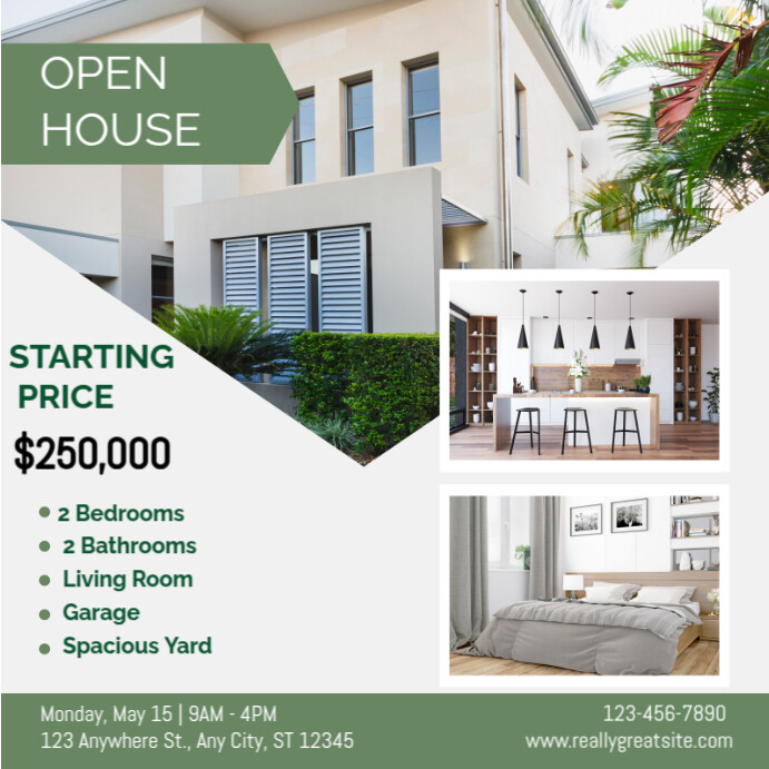 Copy of Joyful Modern Open House Flyer Template For Real Estate ...