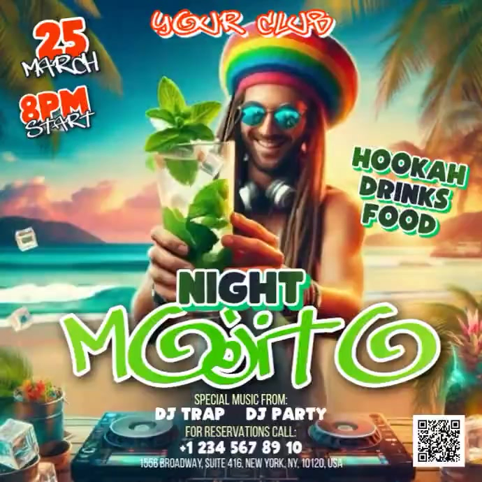 Joyful Mojito Night Event Instagram Post Video Template | PosterMyWall