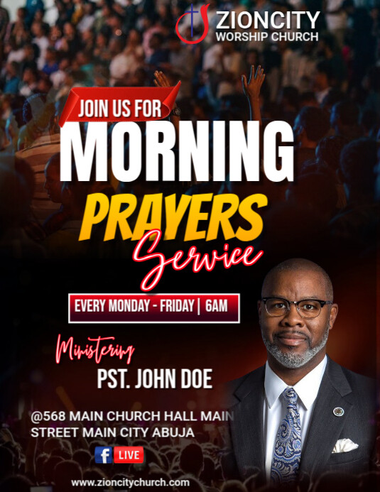 Joyful Morning Prayer Service Flyer (us Letter) Template | PosterMyWall