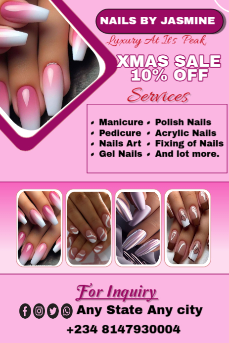 Copy of Joyful Nails Flyer Pinterest Graphic | PosterMyWall