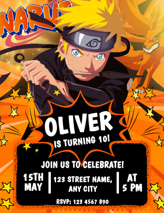 Joyful Naruto Birthday Invitation Flyer (us Letter) Template | PosterMyWall