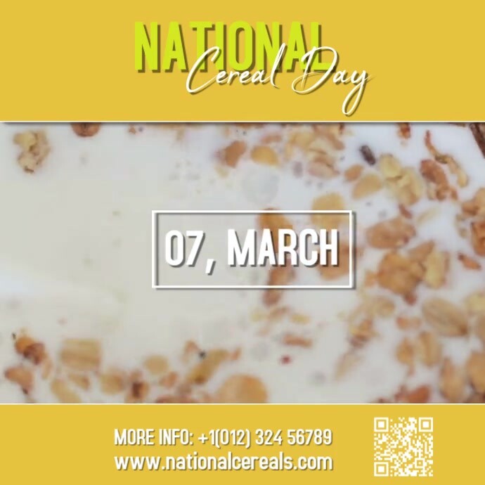 Joyful National Cereal Day Flyer Instagram Post Template | PosterMyWall