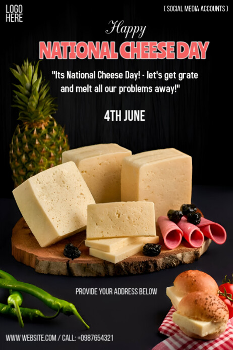 Joyful National Cheese Day Poster Template | PosterMyWall