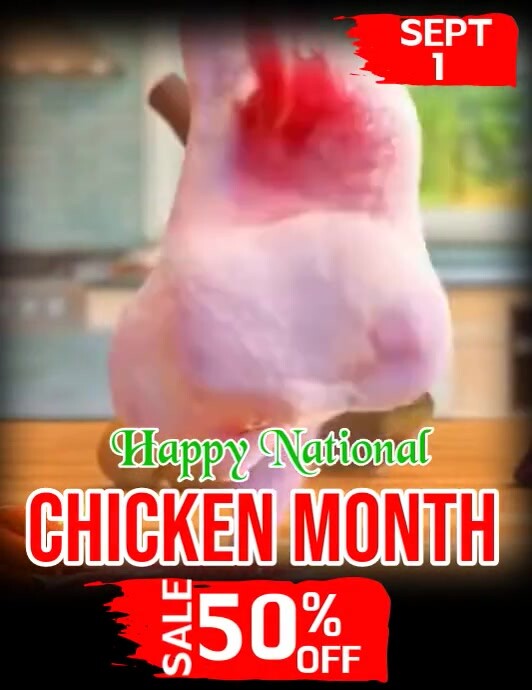 Joyful National Chicken Month Flyer (us Lette Template | PosterMyWall