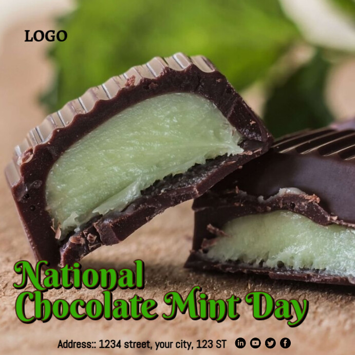 Joyful National Chocolate Mint Day Template | PosterMyWall