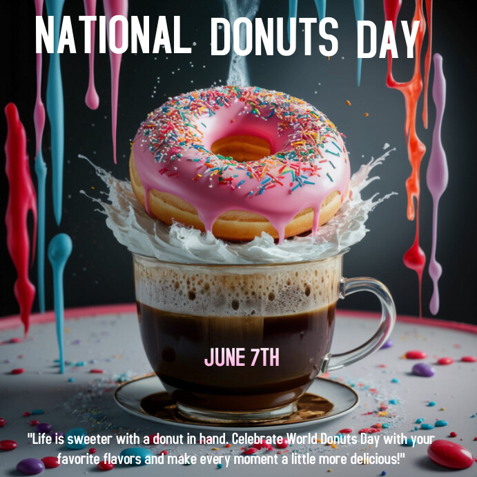 Copy of Joyful National Donuts Day Instagram Post | PosterMyWall