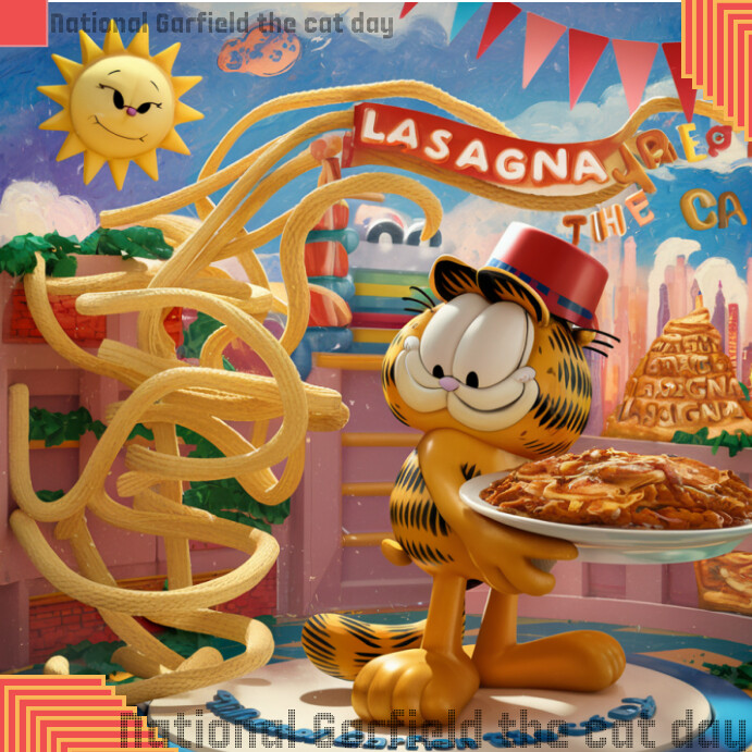 Joyful National Garfield The Cat Day Instagr Template | PosterMyWall