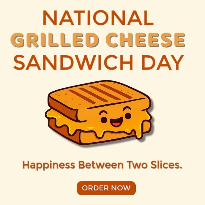 Plantilla de Joyful National Grilled Cheese Sandwich Day Instagram Post ...