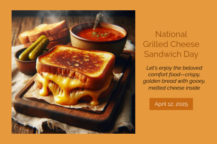 Copy of Joyful National Grilled Cheese Sandwich Day Poster | PosterMyWall