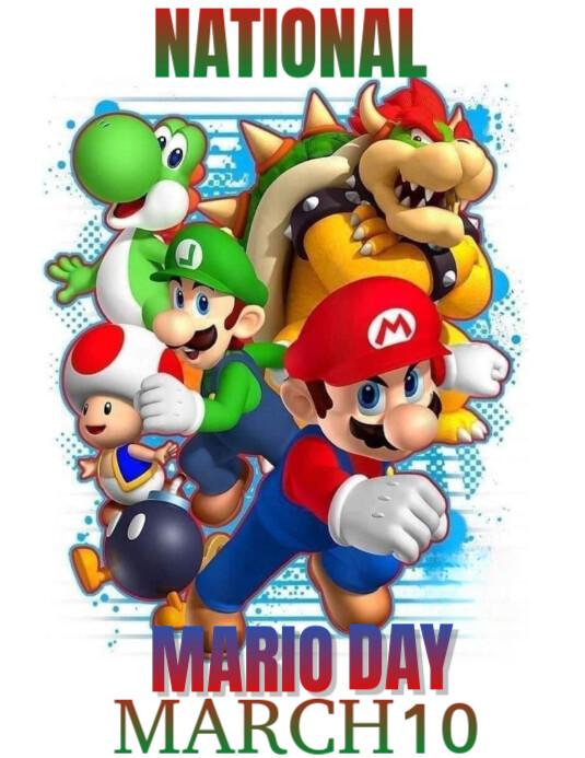 Joyful National Mario Day Flyer (us Letter) Template | PosterMyWall