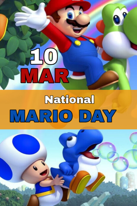 Joyful National Mario Day Poster Template | PosterMyWall