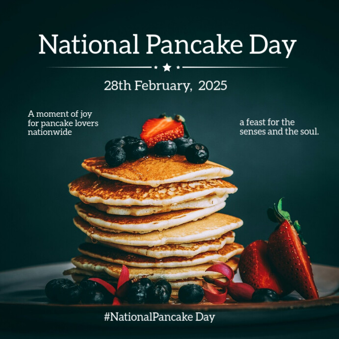 Joyful National Pancake Day Instagram Post Template | PosterMyWall
