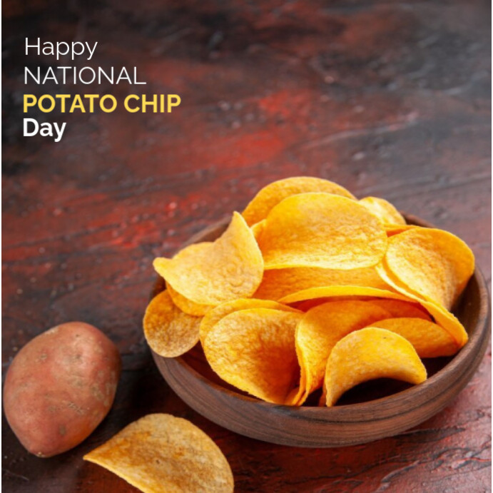 Joyful National Potato Chip Day Instagram Post Template | PosterMyWall
