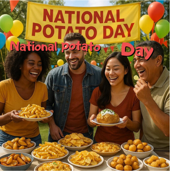 Joyful National Potato Day Instagram Post Template | PosterMyWall