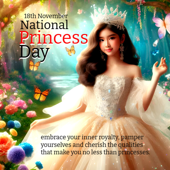 Joyful National Princess Day Instagram Post Template | PosterMyWall