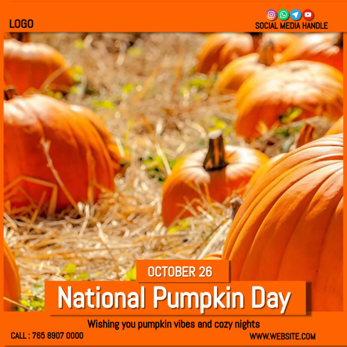 Joyful National Pumpkin Day Instagram Post Template | PosterMyWall