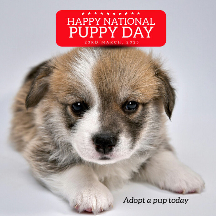 Plantilla de Joyful National Puppy Day Instagram Post | PosterMyWall