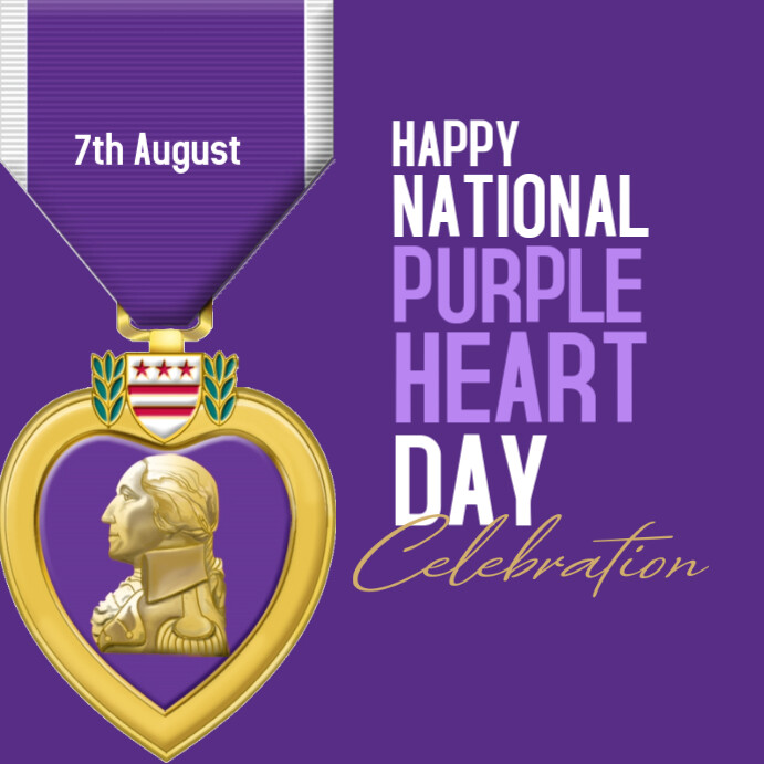 Joyful National Purple Heart Day Instagram Post Template | PosterMyWall