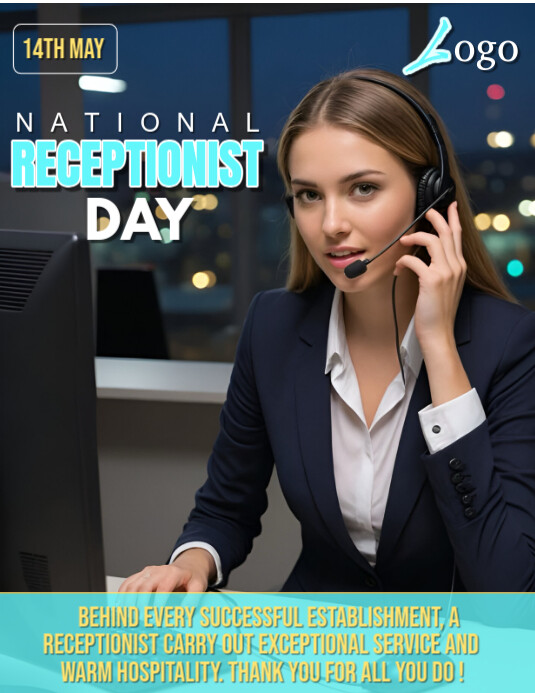 Copy of Joyful National Receptionist Day Flyer (us Letter) | PosterMyWall