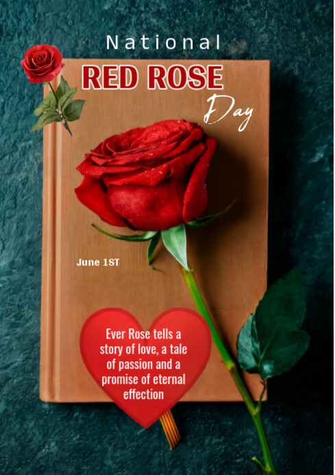 Joyful National Red Rose Day Celebration A3 Templat | PosterMyWall