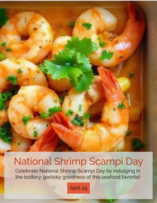 Plantilla de Joyful National Shrimp Scampi Day Flyer (us Letter ...