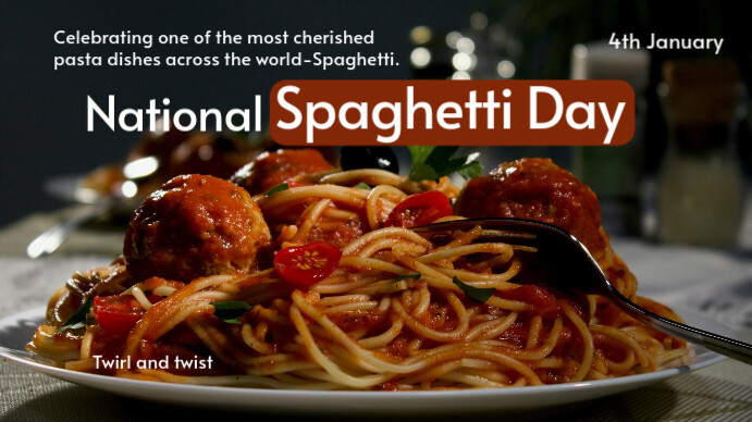 Copy of Joyful National Spaghetti Day Digital Display (16:9) | PosterMyWall
