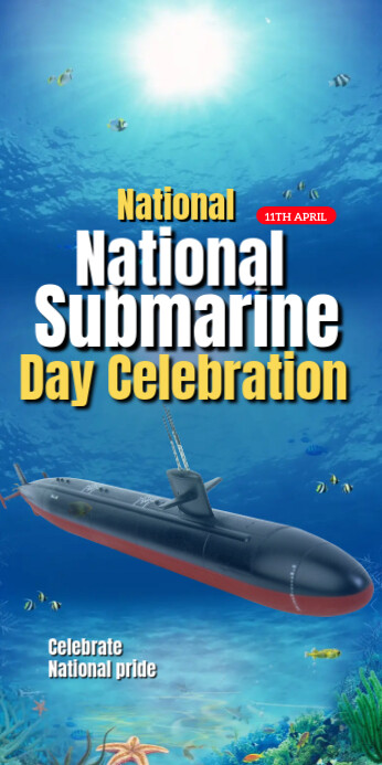 Joyful National Submarine Day Roll Up Banner 3' × 6' Template ...
