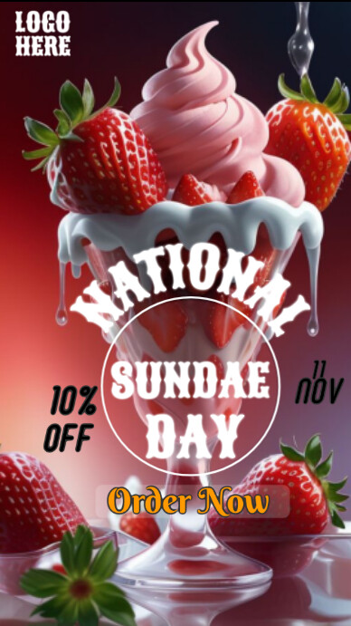 Copy of Joyful National Sundae Day Flyer Instagram Story | PosterMyWall