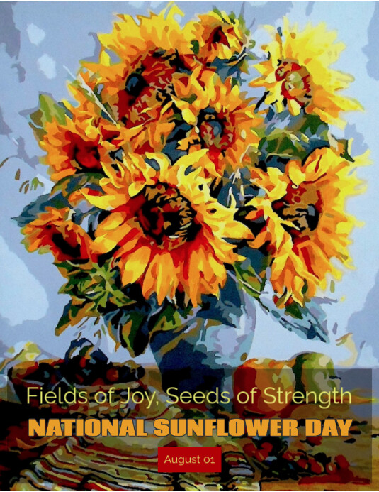 Plantilla de Joyful National Sunflower Day Flyer (us Letter) | PosterMyWall