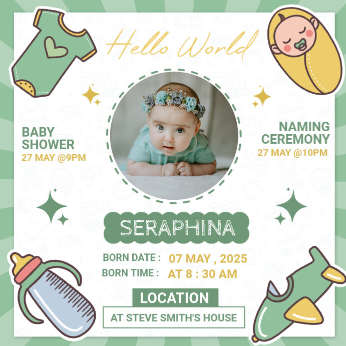 Copy of Joyful New Born Baby Announcement Instagram Post | PosterMyWall