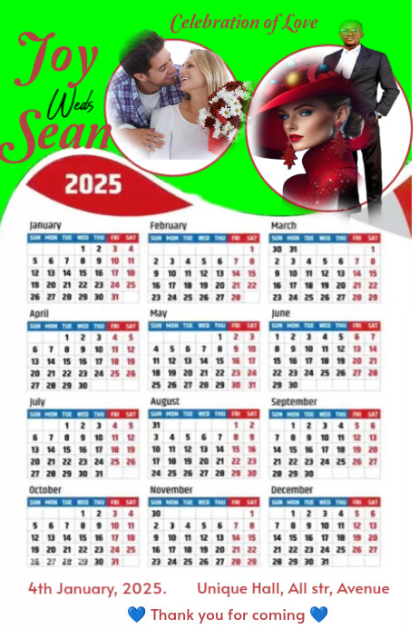 Copy of Joyful New Year Couple Calendar Poster | PosterMyWall