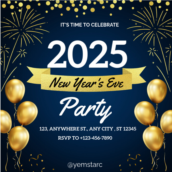 Joyful New Year Eve Party Instagram Post Template | PosterMyWall