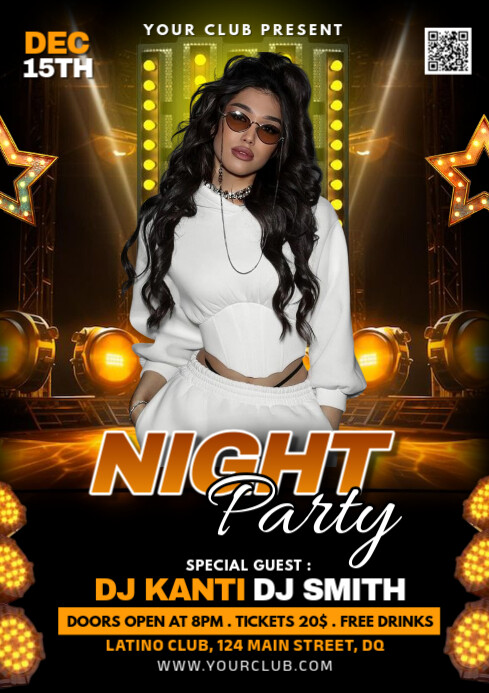 Joyful Night Party A4 Template | PosterMyWall