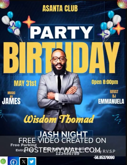 Copy of Joyful Night Party Club Flyer (us Letter) | PosterMyWall