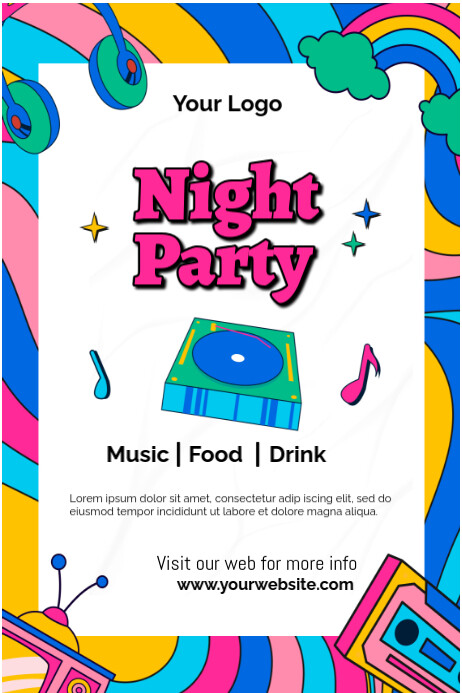 Joyful Night Party Poster Template | PosterMyWall