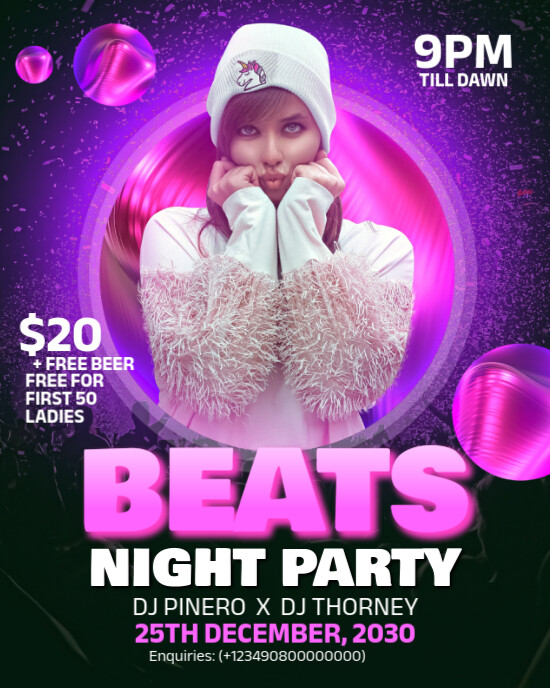 Copy of Joyful Night Party Poster Instagram Portrait | PosterMyWall