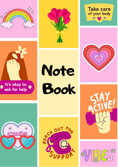 Plantilla de Joyful Notebook A5 | PosterMyWall