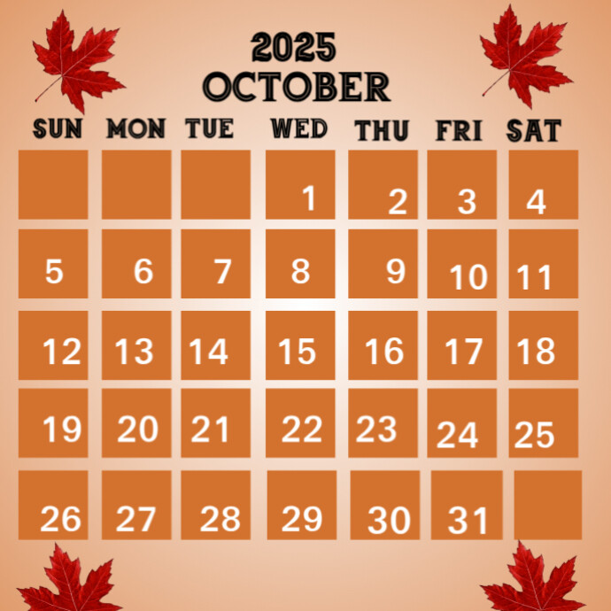 Copy of Joyful October Calendar Design Album Cover | PosterMyWall