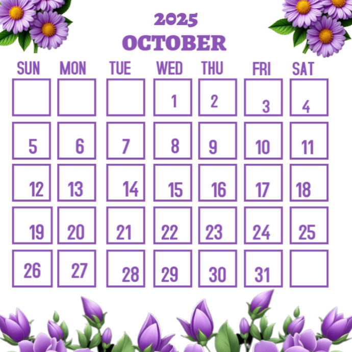 Copy of Joyful October Calendar Design Album Cover | PosterMyWall