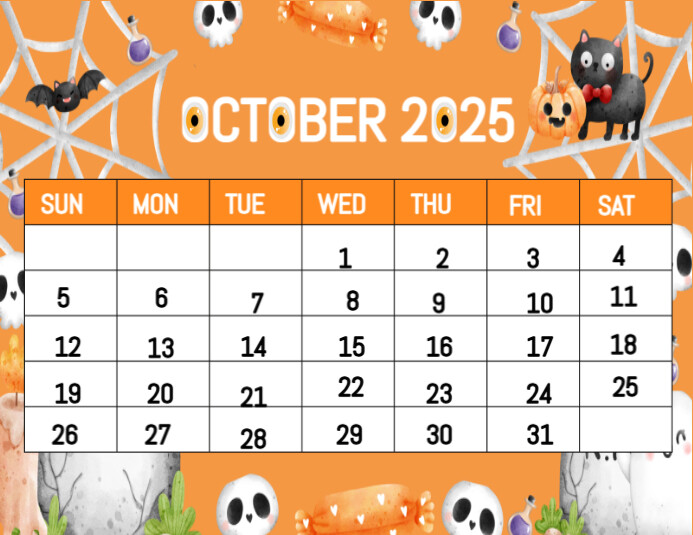 Copy of Joyful October Calendar Flyer (us Letter) | PosterMyWall