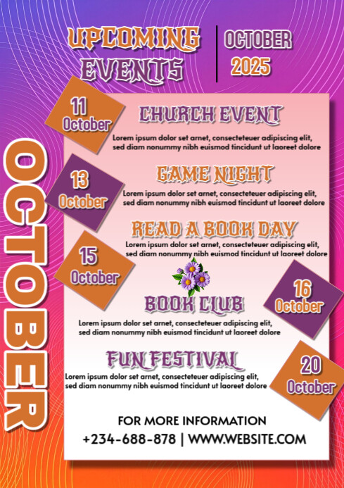 Plantilla de Joyful October Event Flyer Design A4 | PosterMyWall