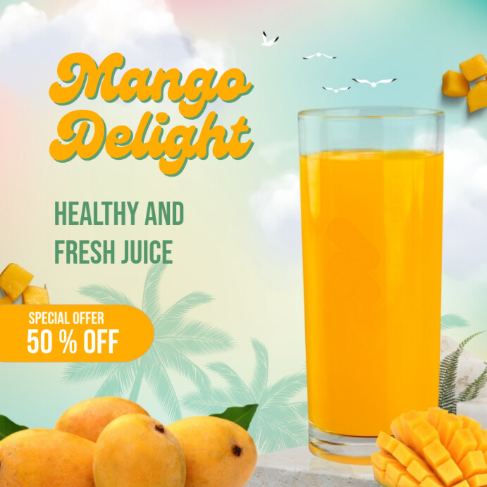 Joyful Offer/discount/juice/social Media/beverage/summer/juice/fruit ...