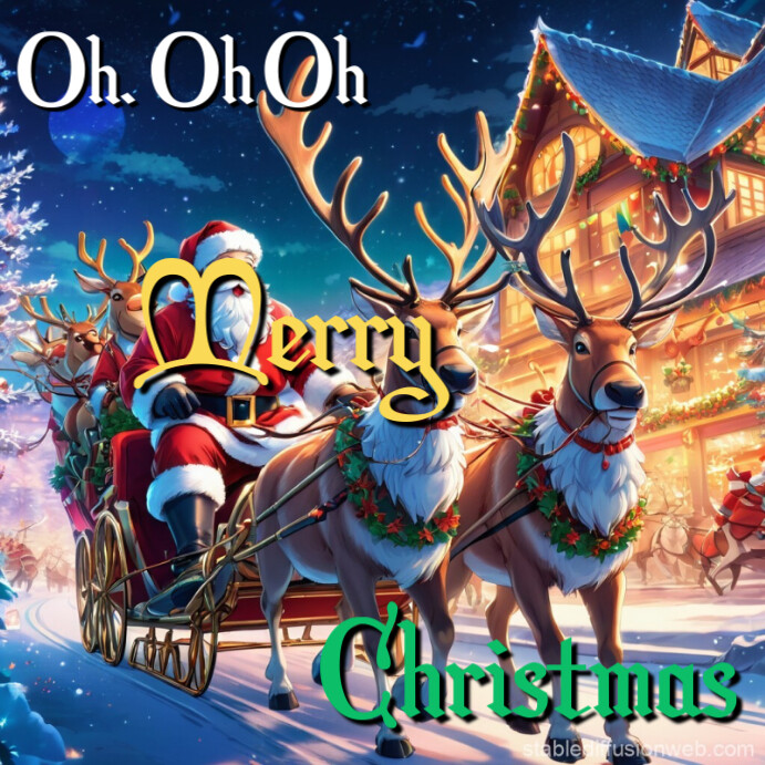 Joyful Oh Oh Oh Merry Christmas Instagram Post Template | PosterMyWall