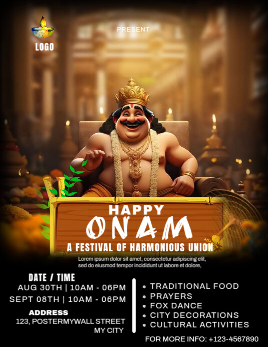 Joyful Onam Poster Template Flyer (us Letter) | PosterMyWall