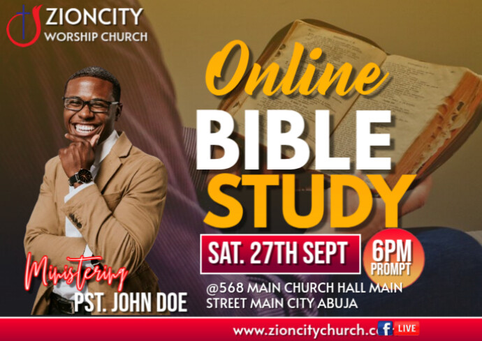 Joyful Online Bible Study Service Postcard Template | PosterMyWall