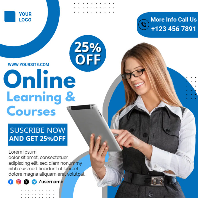 Plantilla de Joyful Online Course Ads Instagram Post | PosterMyWall