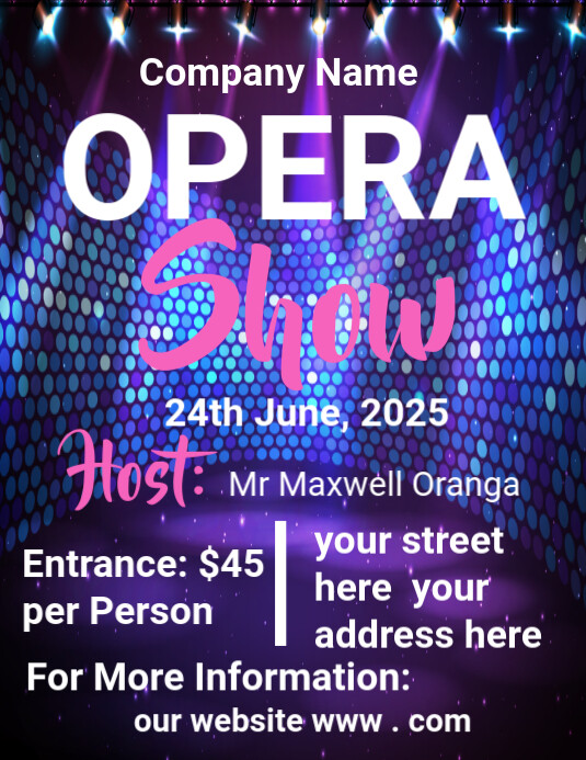 Joyful Opera Show Flyer (us Letter) Template | PosterMyWall