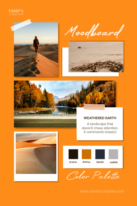 Plantilla de Joyful Orange Collage Color Palette Board | PosterMyWall