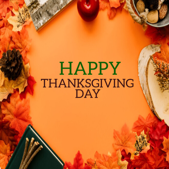 Copy of Joyful Orange Happy Thanksgiving Instagram Post | PosterMyWall